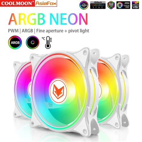 Coolmoon 120mm Pc Case Fan 5v 3 Pin Argb Case Chassis Fans 12v 4 Pin Pwm Computer Cooling Fans