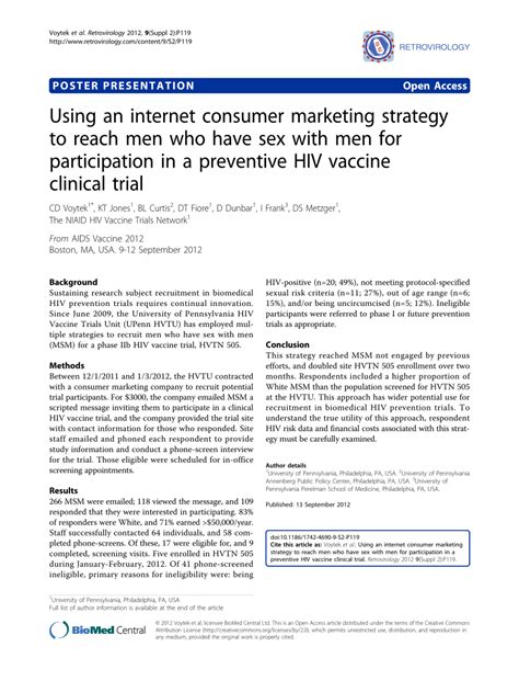 Pdf Using An Internet Consumer Marketing Strategy To Reach Men Who