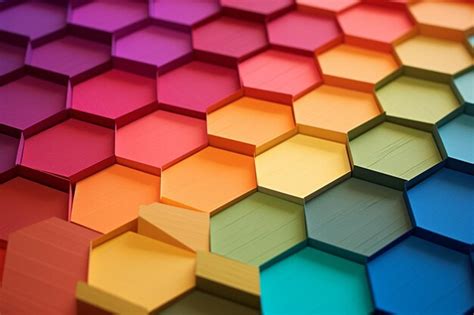 Premium Photo Vibrant Gradient Paper Hexagon Art