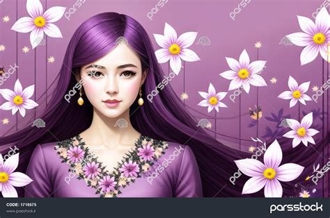 دختر زیبا احاطه شده با گل ها هوش مصنوعی ایجاد کرد 1719575