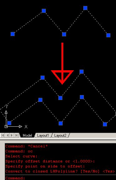 Offset Curve And Connect End Points With Option To Convert To Lwpolyline Autolisp Visual