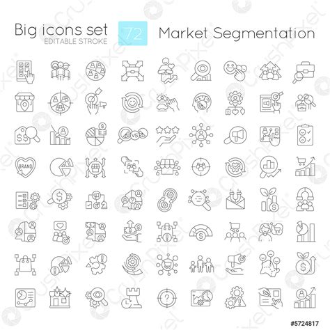 Marketing Segmentation Linear Icons Set Stock Vector 5724817 Crushpixel