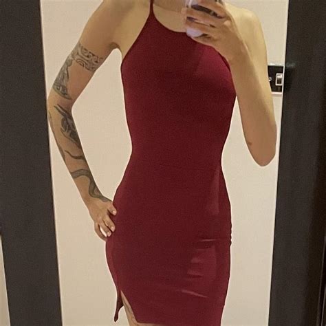 🦄burgundy Tight Fitting Mini Dress🦄 Polyester And Depop