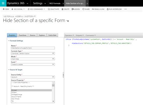 Xrm Formula 138 Hide Section Of A Specific Form · North52 Support