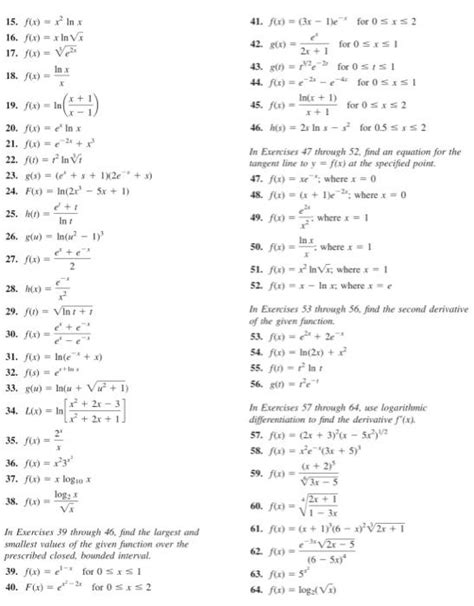 solved 15 f x x2lnx 41 f x 3x−1 e−x for 0≤x≤2 16