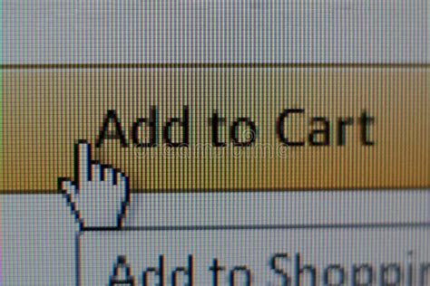 Hand Mouse Cursor On Add To Cart Button Stock Image Image Of Online