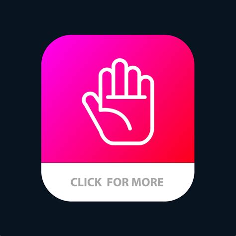 Stop Hand Mobile App Button Android And Ios Line Version 19099148