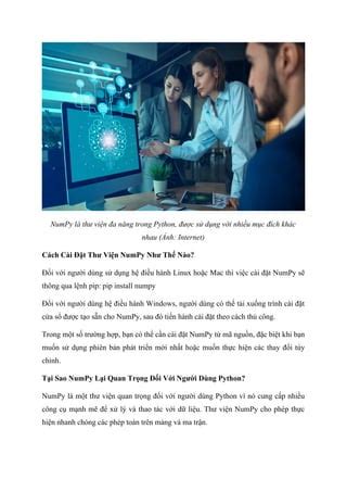 NumPy Là Gì Tìm Hiểu Tổng Quan Về Thư Viện NumPy Trong Python DOCX