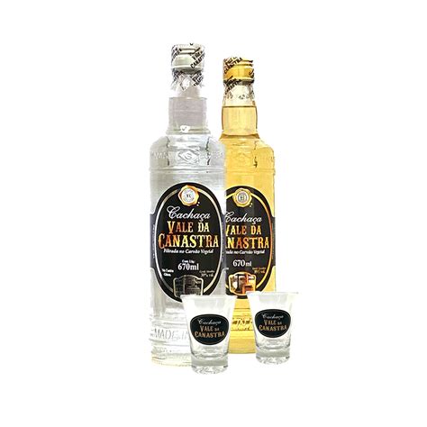 Kit Maleta 2 Cachaças Vale Da Canastra 670ml Com Caixa E 2 Copos Personalizados
