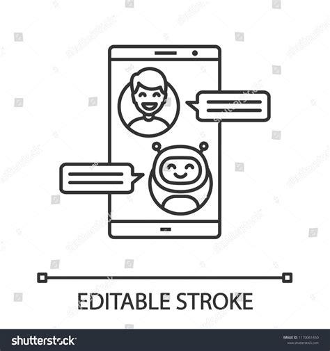 Support Chatbot Linear Icon Thin Line Stock Vector Royalty Free