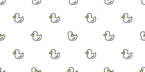 Duck Seamless Pattern Vector Rubber Duck Tile Background Repeat Wallpaper Scarf Isolated