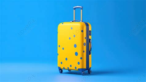 여행의 새로운 표준을 받아들이세요 상징적인 파란색 여행가방으로 생생한 3d 렌더링 배경을 발견하세요 여행 가방 배경 가방 배경 표준 배경 이미지 Hd 여행 가방