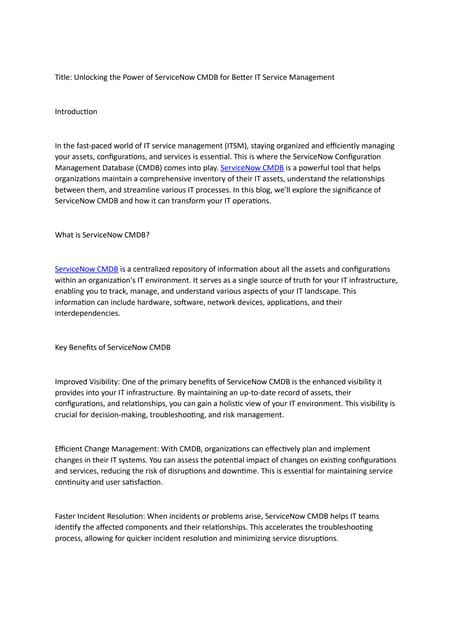 Ci Lifecycle In Servicenow Cmdb A Comprehensive Guide Pdf Databases Computer Software And