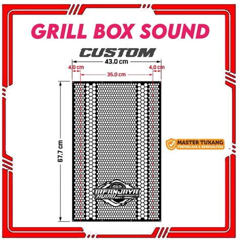 Jual Gril Custom T24 Tutup Box Sound System Gril Ram Custom Nama Dan