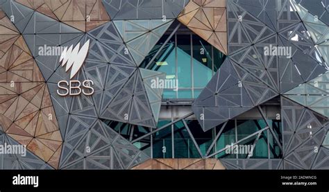 Sbs Radio And Television Network Logo On Headquarters At Federation