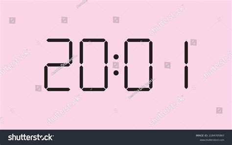 Digital Clock Close Displaying 2001 Oclock เวกเตอร์สต็อก ปลอดค่า