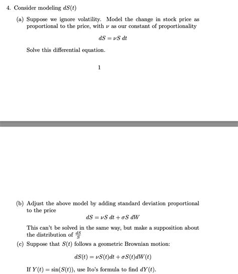 Solved 4 Consider Modeling DS T A Suppose We Ignore Chegg
