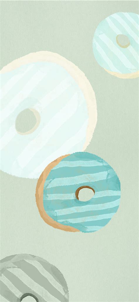 手绘简约壁纸 多彩甜甜圈 简笔画食物 绿瓷叮叮 站酷zcool