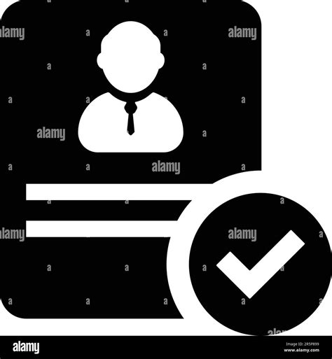 Verified Id Card Icon Simple Vector Illustration For Web Print Files Graphic Or Commercial