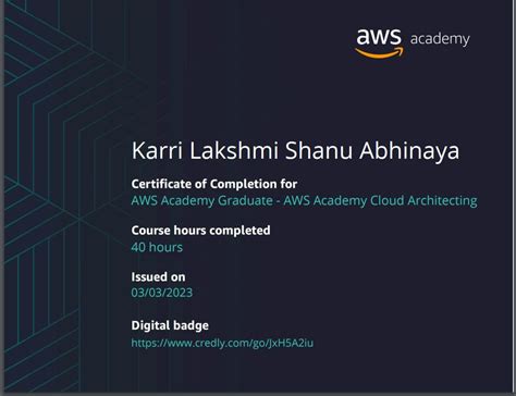 Aws Coursecompletion Karri Lakshmi Shanu Abhinaya