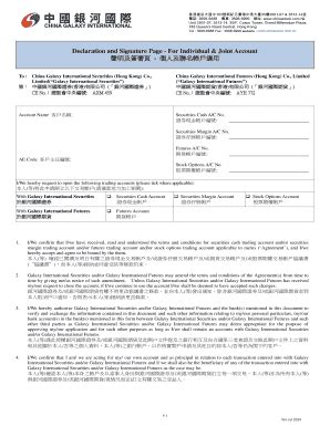 Fillable Online Declaration And Signature Page For Individual