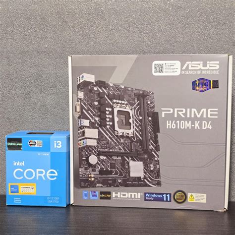 Cpu Intel Core I3 12100f 4c 8t Asus H610m K Ddr4 Micro Atx Lga 1700 มือ2 มีประกันศูนย์