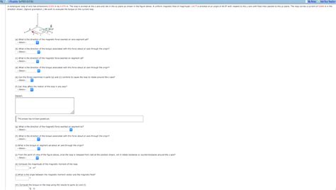 Solved A Rectangular Loop Of Wire Has Dimensions 0525 M By
