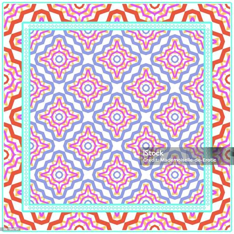 빈티지 기하학적 패턴입니다 두건 목도리 식탁보 직물 인쇄를 위한 디자인입니다 벡터 일러스트입니다 0명에 대한 스톡 벡터 아트 및 기타 이미지 Istock