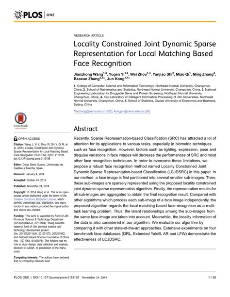 Pdf Locality Constrained Joint Dynamic Sparse Representation For Local Matching Based Face