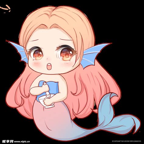 Q版美人鱼设计图动漫人物动漫动画设计图库昵图网