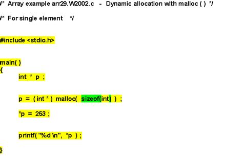 Note 7192 Dynamic Allocation Of Memory Malloc And Calloc