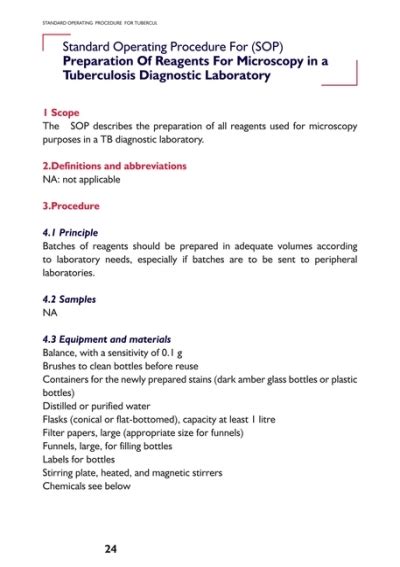 STANDARD OPERATING PROCED