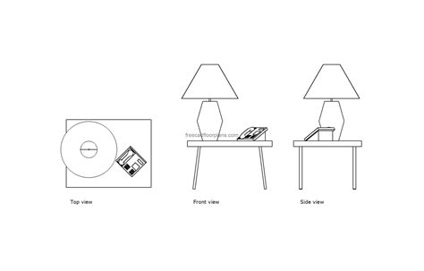 table lamp with phone free cad drawings