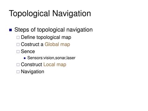 Ppt Introduction To Topological Navigation Powerpoint Presentation