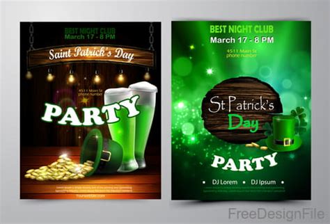 템플릿 벡터 세인트 패트릭 데이 파티 전단지 Eps Uidownload