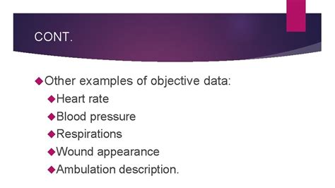 Subjective And Objective Charting Subjective Observations Subjective Data