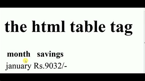 The Html Table Tag Coding Htmltags Html Html5 Htmltutorial Youtube