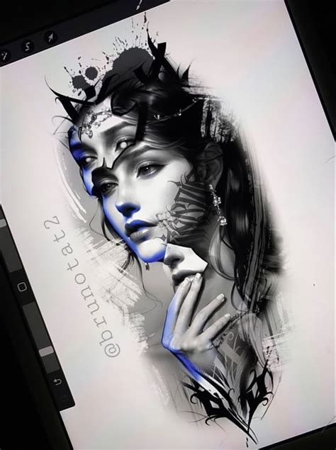 Pin Em Девушки эскизы Tatuagens Preto E Cinza Ideias De Tatuagens