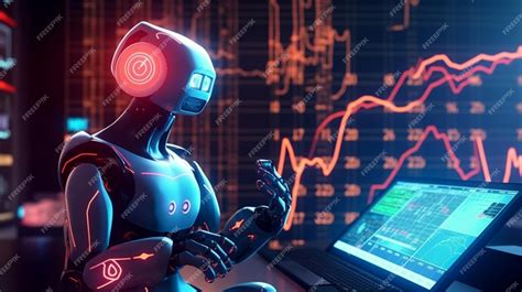 Premium Ai Image Robot Analysing Stock Market Graph For Business Growth And Artificial