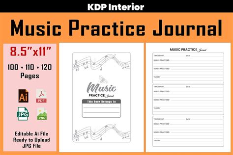 Music Practice Journal Graphic By Cristycomm · Creative Fabrica