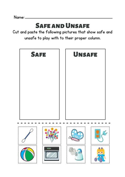 Colorful Fun Safe And Unsafe English Worksheet Templates By Canva In