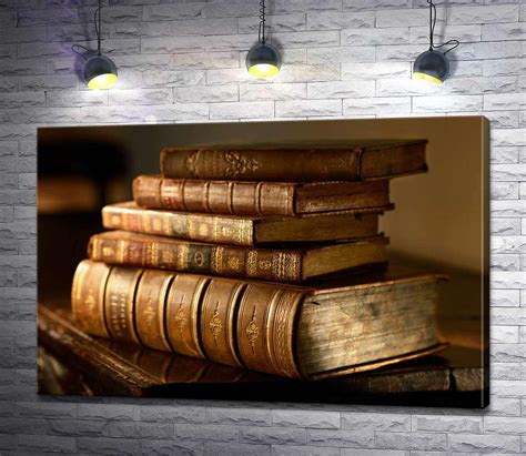 ᐉ Картина ArtPoster Старинные книги в кожаном переплете с позолотой ...