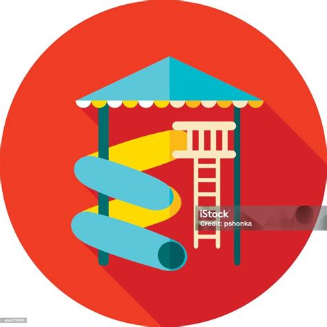 워터 파크 여름 휴가를 즐길 수 있습니다 슬라이드 플라주 아이콘크기 고여 있는 물에 대한 스톡 벡터 아트 및 기타 이미지 고여 있는 물 공원 관광객 Istock