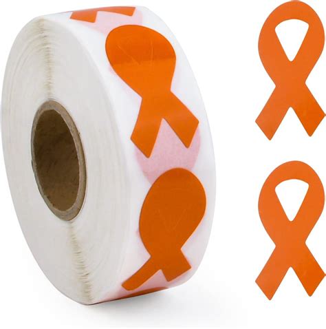 Orange Ribbon Sticker 500 Pcs Orange Ribbon Awareness Stickers Labels