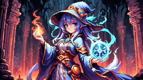 A Very Beautiful Mage In Pixel Art Form By Jose Danilo Playground