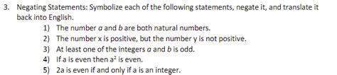 Solved 3 Negating Statements Symbolize Each Of The