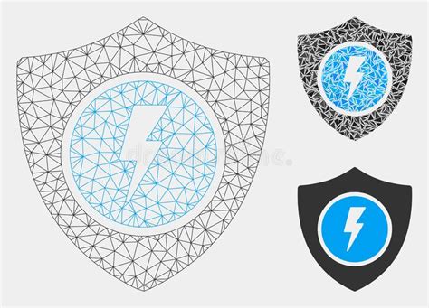 Electric Guard Vector Mesh Carcass Model And Triangle Mosaic Icon Stock Vector Illustration Of