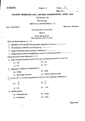 Biostatistics Question Paper For Third Semester D Pages Hoyna Name