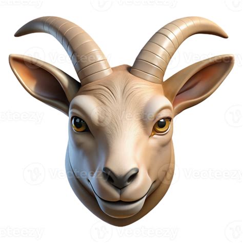 Dynamic Beautiful Ultra Detailed Isolated Cutout Of A Single Chimera Head Goat Hyper Specific