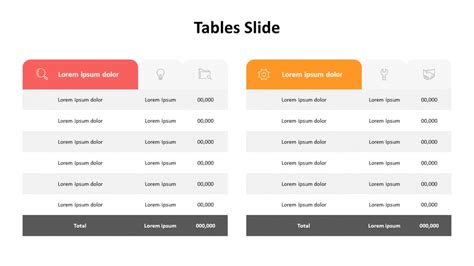 Comparison Tables Slide Diagram